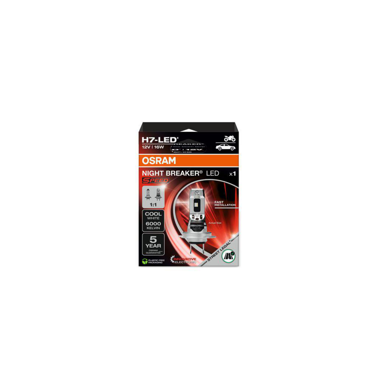 OSRAM H7 Night Breaker LED SPEED 1x Moto | FISCHER-BIKE.COM