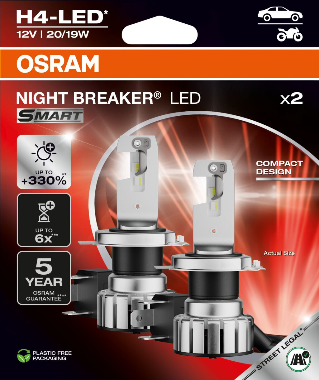 OSRAM H4 Night Breaker LED SMART 2x | FISCHER-BIKE.COM