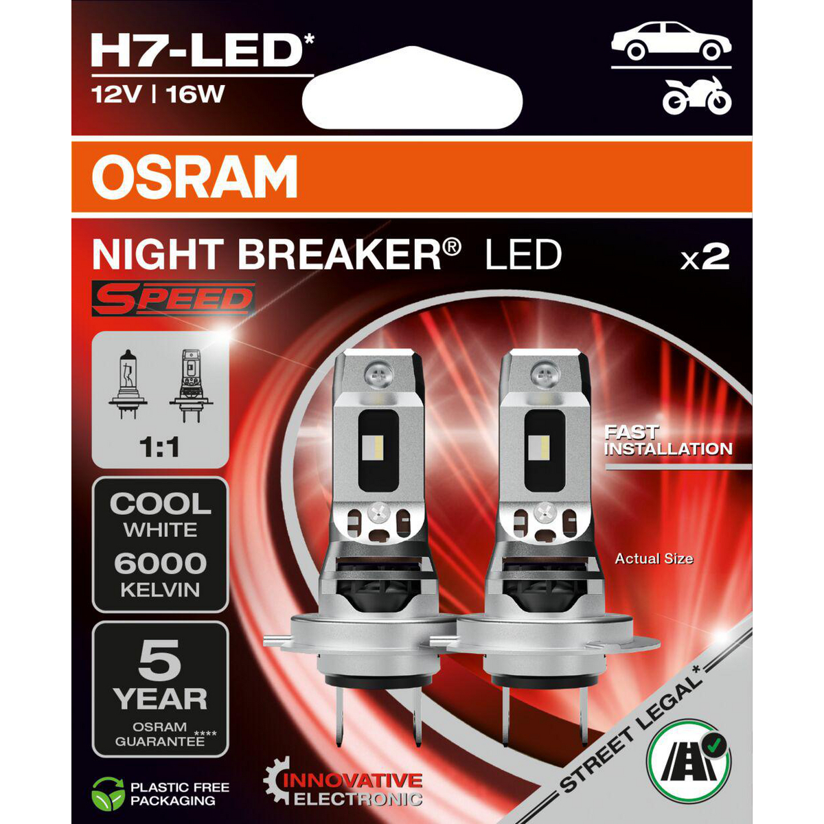 OSRAM H7 Night Breaker LED SPEED 2x | FISCHER Fahrradshop Österreich EN